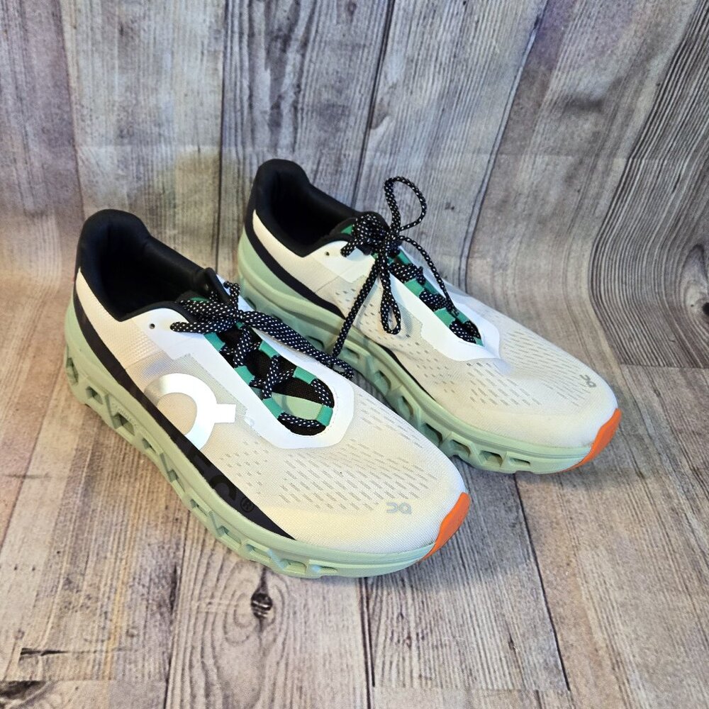 On Cloudmonster White/Green Sneakers Mens Size 12 - Gem
